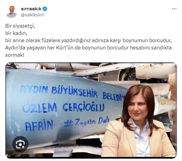 DEM Partili Sakık’tan Çerçioğlu’na tepki